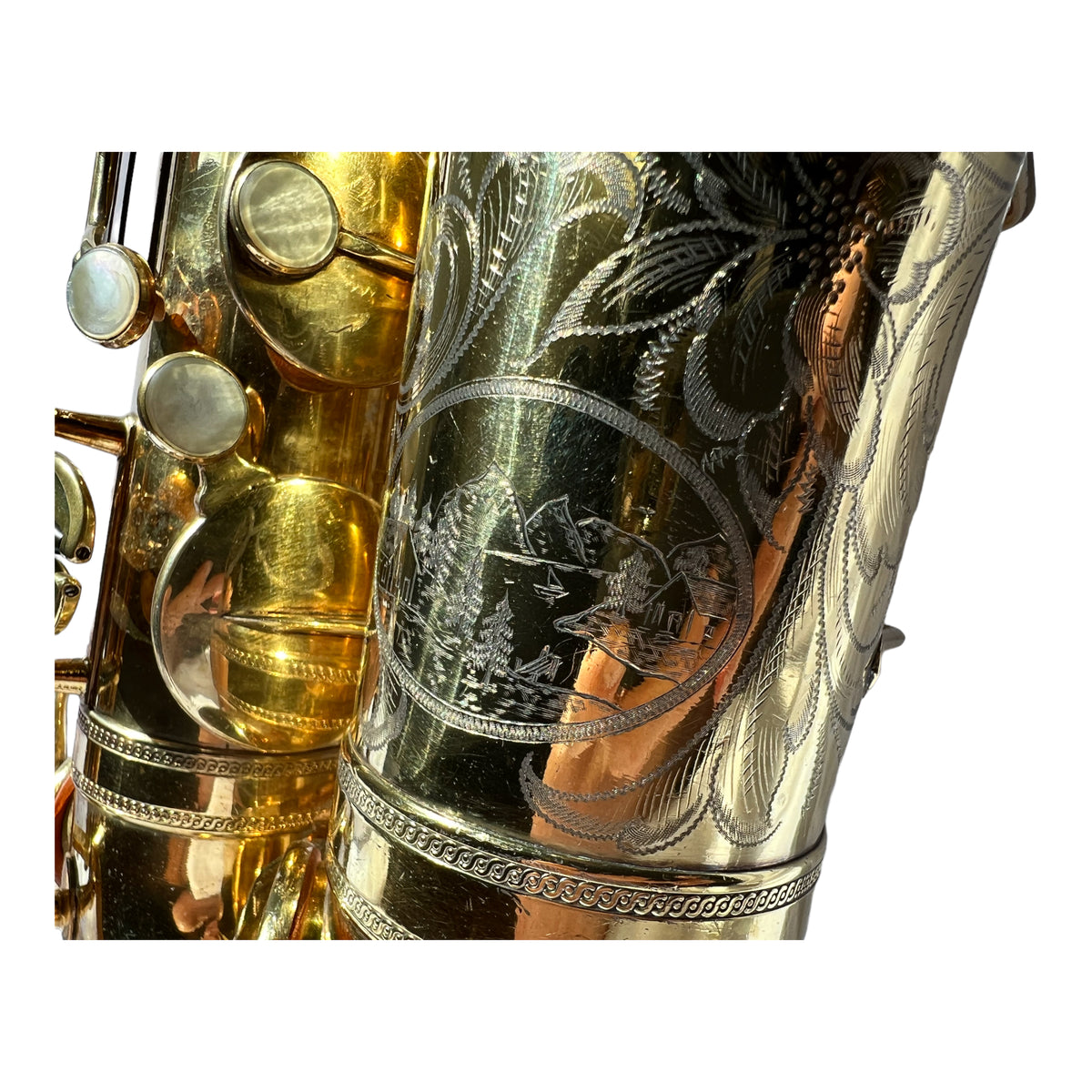 Selmer Super GOLD PLATED Tenor Saxophone w/ CABIN LAKE HOUSE ENGRAVING ...